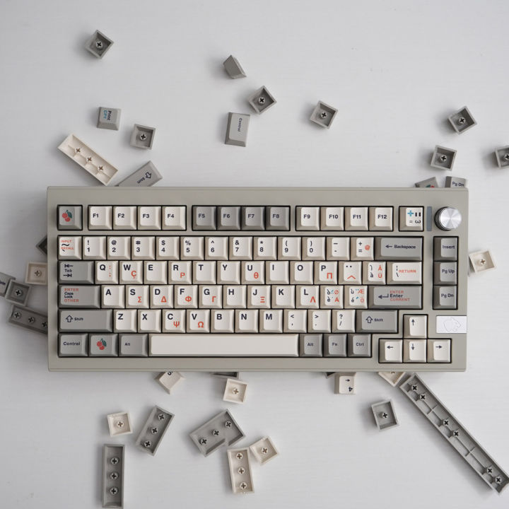 Retro 9009 Greek keycaps Cherry profile Dye-Sublimation PBT keycaps ...