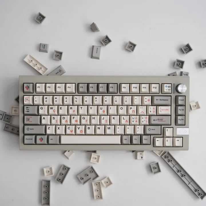 Retro 9009 Greek keycaps Cherry profile Dye-Sublimation PBT keycaps ...