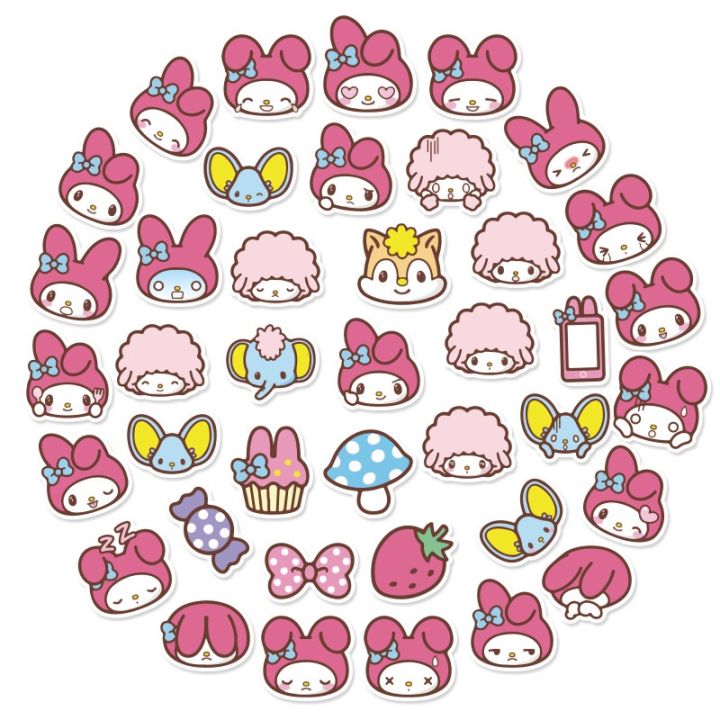 สติ๊กเกอร์ Mymelody 19 มายเมโลดี้ 40 ชิ้น ซานริโอ้ Sanrio Kuromi สติ้ก