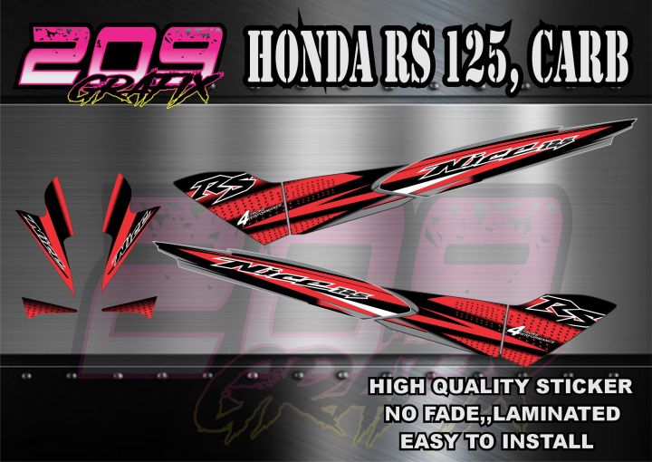 Honda RS 125, Carb decals sticker, Laminated | Lazada PH