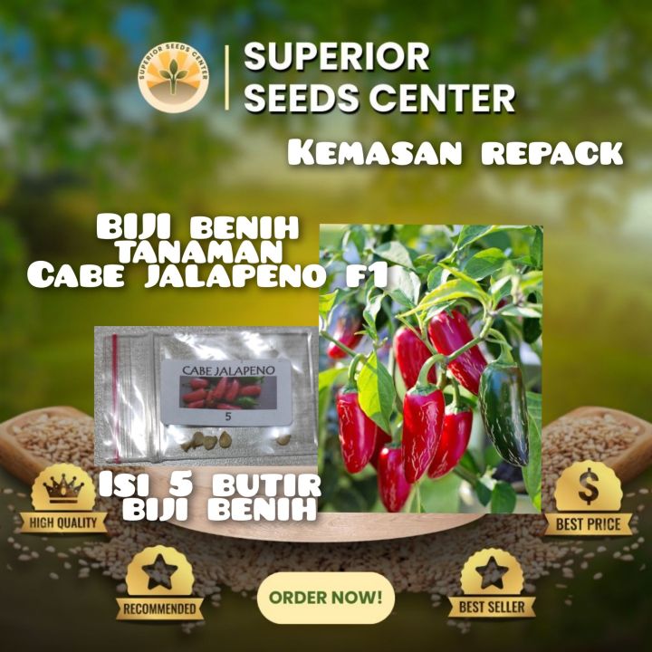 kemasan repack plastik klip 5 butir biji benih tanaman cabe jalapeno f1 ...
