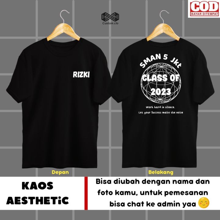 Bisa Cod!! Custom sablon kaos kelas bisa diganti dengan nama dan foto ...