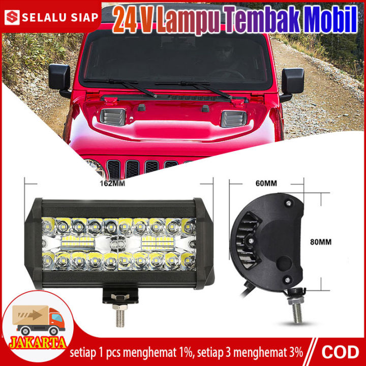 2PCS Lampu Tembak Offroad LED 36 Mata 3 Susun Super Terang 6000K Motor ...