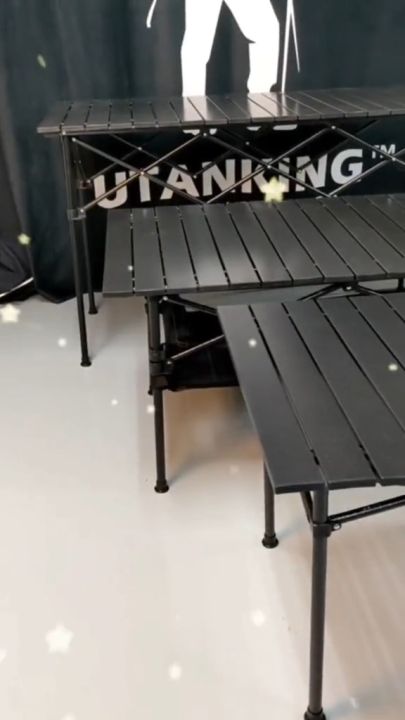 UtanKing™ Folding Camping Table Black Outdoor Picnic Hiking BBQ ...