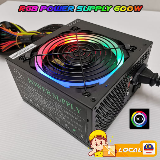 RGB ATX Power Supply 600W PC Power Supply Desktop Computer Power Supply ...