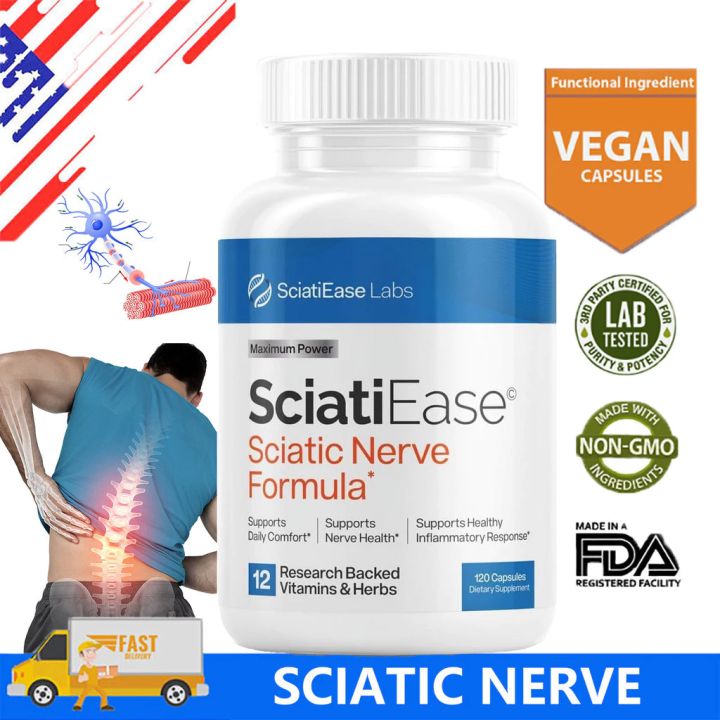 Sciatiease Sciatic Nerve Health Formula(120Cps) AlphaPalm, Pea, Vitamin ...