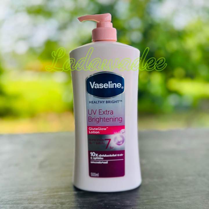 Vaseline Healthy Bright UV Extra Brightening Gluta Glow Lotion 500 ml. วาสลีน เฮลธี้ ไบรท์ ยูวี ...