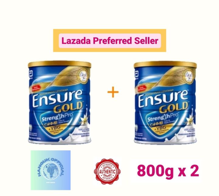 Abbott Ensure Gold StrengthPro Vanilla/ Wheat Bundle 800g x 2 [improved formula] | Lazada Singapore