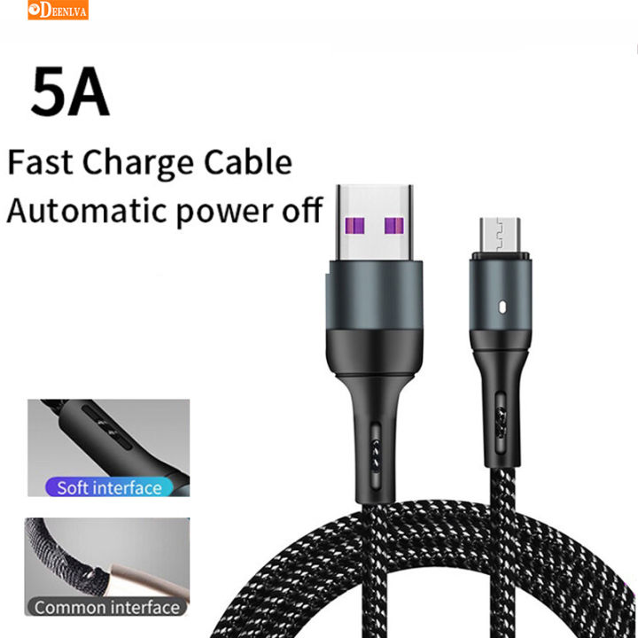 Auto Power Cut Off Fast Charging Data Sync 5A Cable Type C Android ...