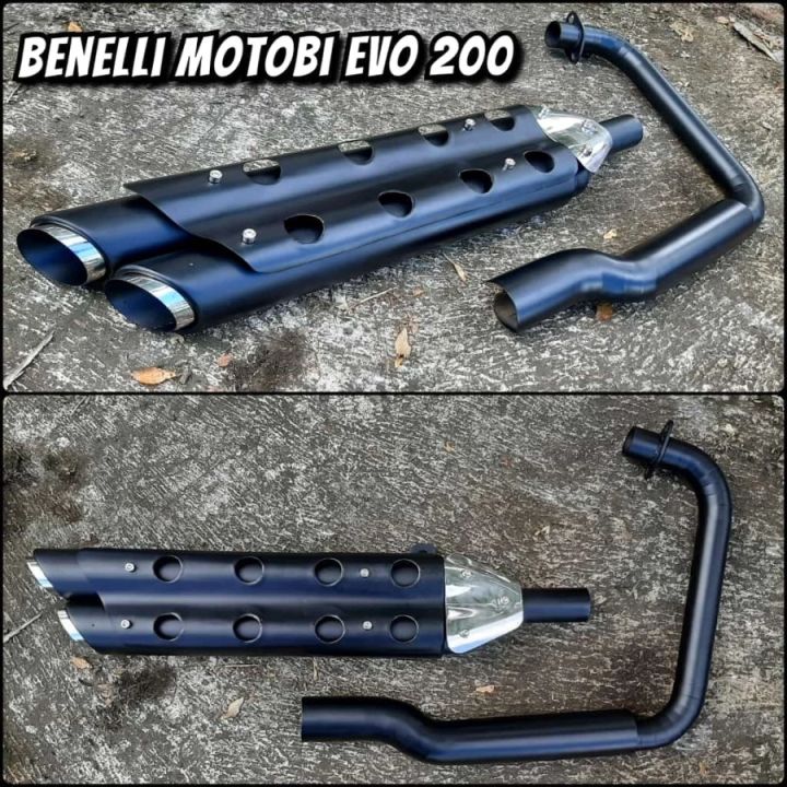 Knalpot custom Benelli evo 200 dobel muffler | Lazada Indonesia