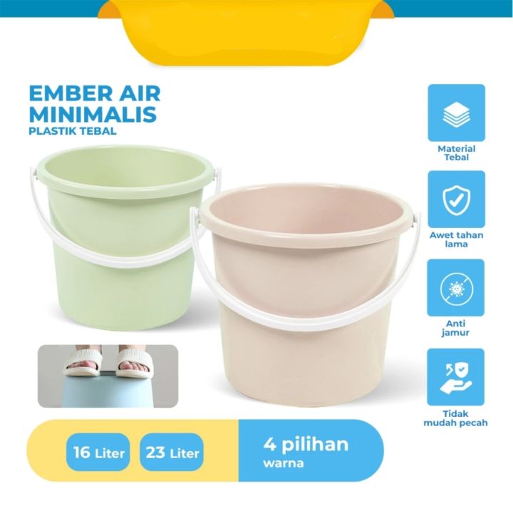 ember redhouse ember warna pastel cantik / ember plastik tebal 23 liter ...