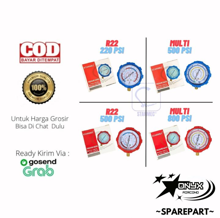 Pressure Gauge AC R32 R410a R22 Low / High Pressure Starmec | Lazada ...