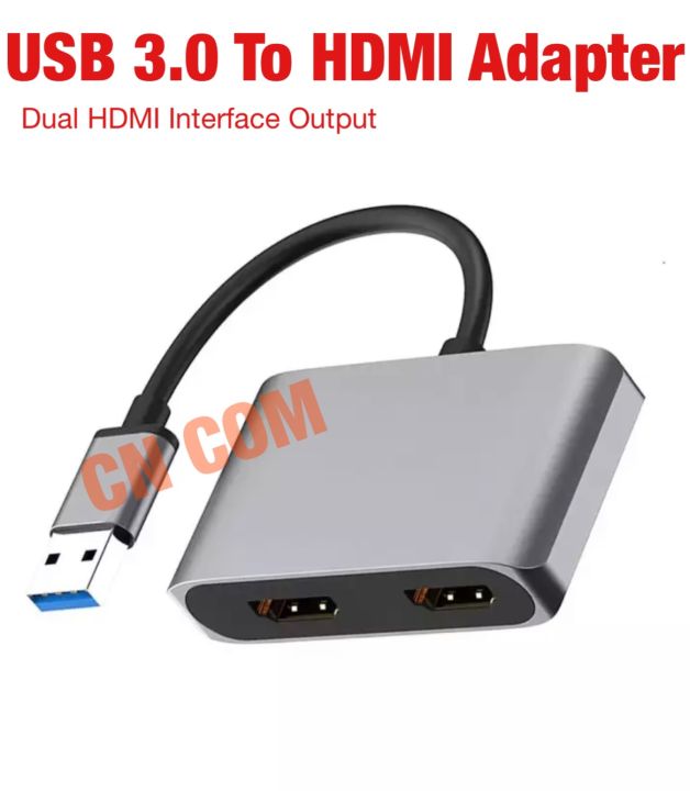 USB 3.0 Dual HDMI อะแดปเตอร์ USB To HDMI จอภาพแบบ Dual Display Adapter ...