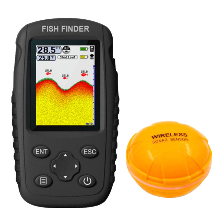 Portable Rechargeable Handheld Fish Finder Wireless Sonar Sensor Depth ...