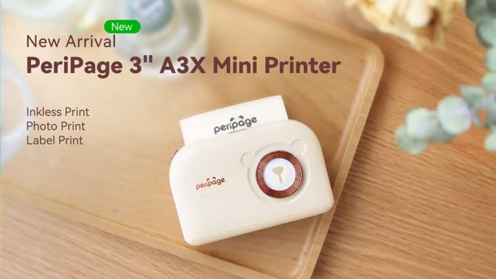 FANTASY T MALL PeriPage A3X Mini Portable Thermal Printer Bluetooth 203dpi Pocket Photo Wireless ...