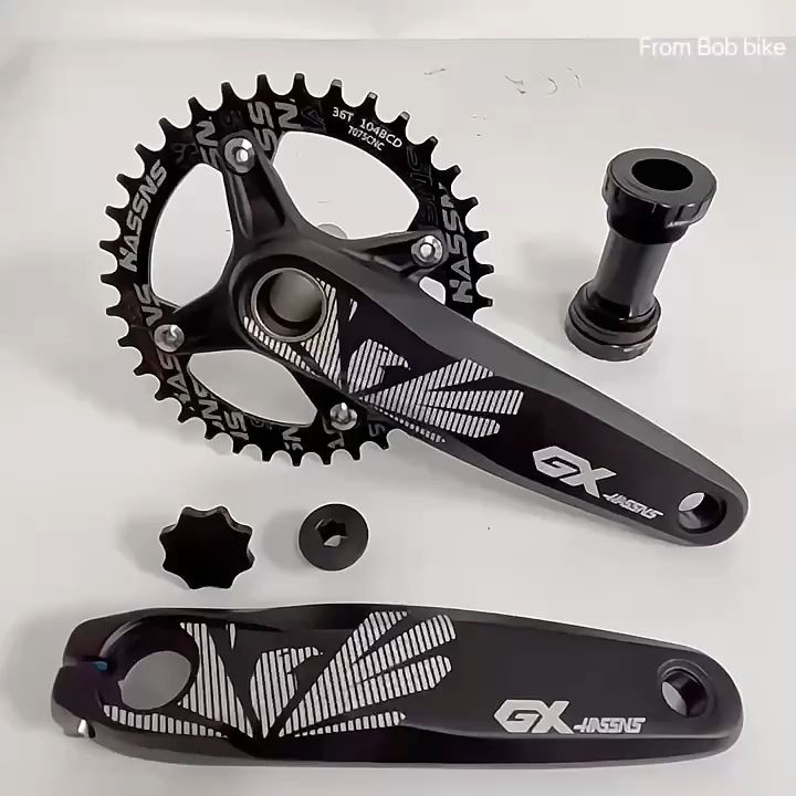 HASSNS Crankset 1by Hallowtech crankset mtb 104BCD 32-42T Chainring ...