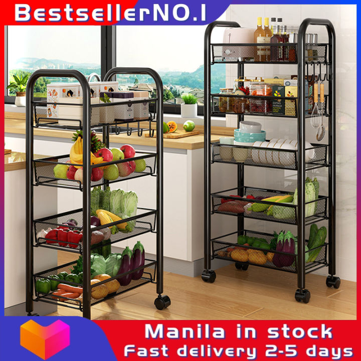 Bestseller 3/4/5 Tier Kitchen Trolley Cart All Metal Utility Trolley ...