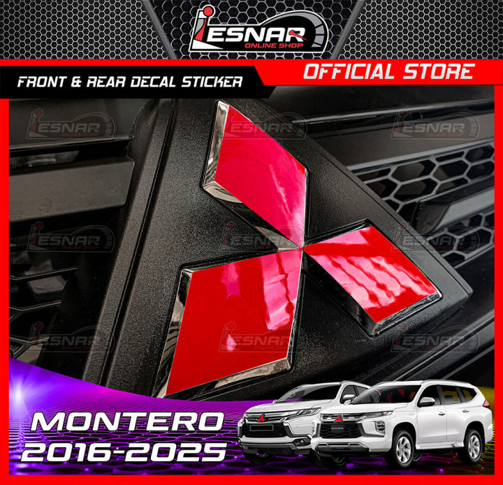 Mitsubishi Montero Sport 2016-2025 Front & Rear Logo Decal Sticker ...
