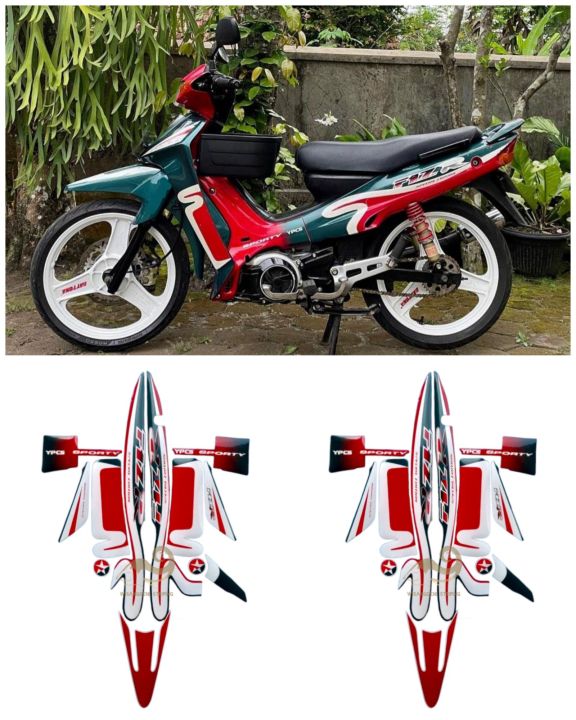 Stiker Striping Motor Yamaha FIZ R Caltex 2001 Hijau Merah Standar ...