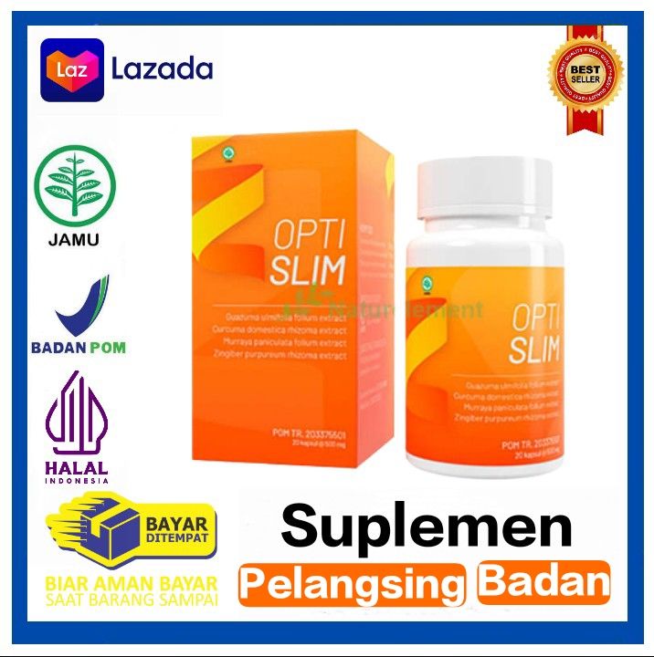 Suplemen Pelangsing Badan OPTISLIM Asli Herbal Obat Diet Aman Proses ...