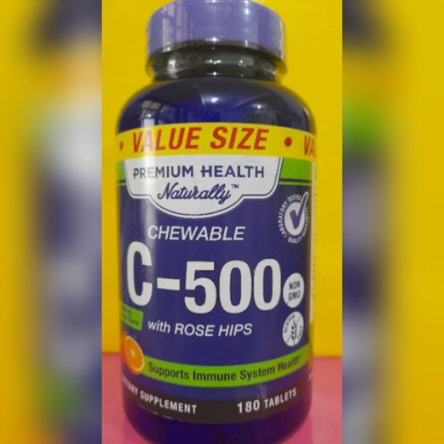 Vitamin C 500mg 180 Chewable Tablets Sodium Ascorbate Alkaline Non ...