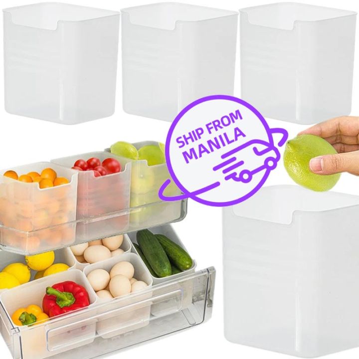 【wholesale】10Pcs Refrigerator Organizer Fridge Side Door Storage Box ...