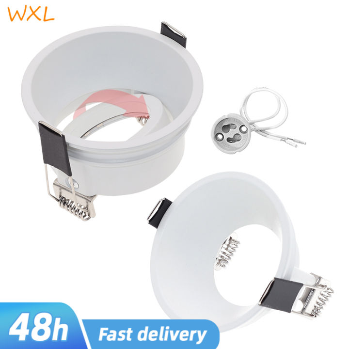 Round GU10 Recessed Downlight Replacement Kit Black MR16 Fitting ...