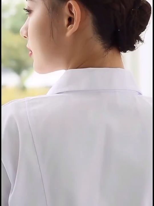 LUXA Doctor Coat White Lab Gown White Lab Coat Long Sleeve Laboratory ...