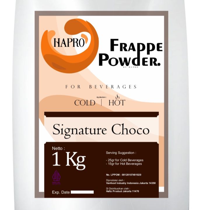 Minuman Bubuk Hapro Frappe Powder Rasa Signature Choco 1kg | Lazada ...