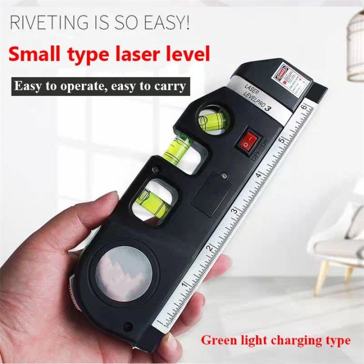 Green light Laser Level Vertical Horizontal 2 Lines Lasers Ruler ...