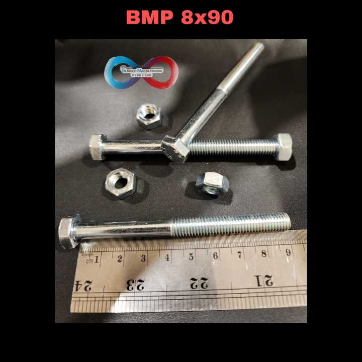 Baut Mur Putih / Bmp m 8 x 90 per 10 pcs | Lazada Indonesia