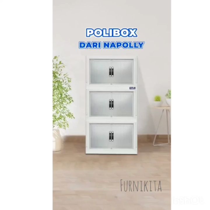 CONTAINER BOX LIPAT PLASTIK NAPOLLY POLIBOX / LEMARI PLASTIK SERBAGUNA ...
