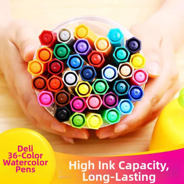 deli | Washable Non-toxic Children Safe Drawing Pen 12 Colors | Lazada ...
