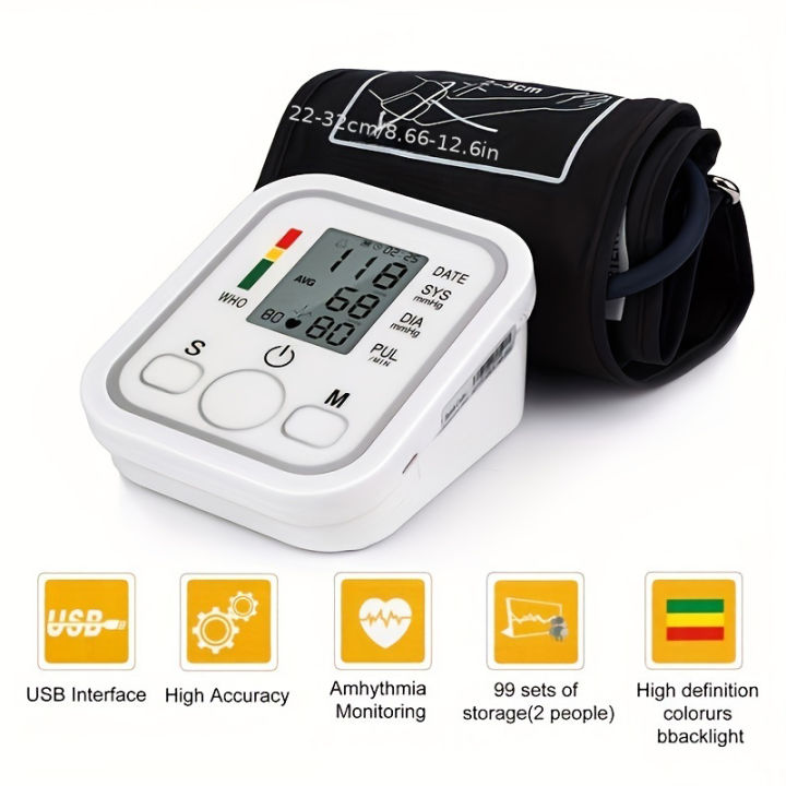 Medical Digital Arm BP Blood Pressure Monitor Tensiometer Tonometer ...