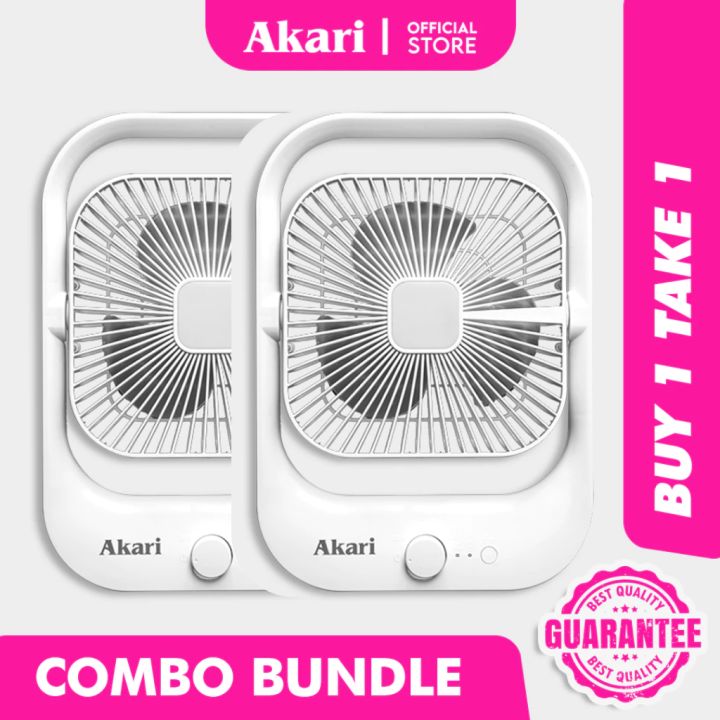Akari Buy 1 take 1 Rechargeable Square Fan with Led Light (ARF-8018 ...
