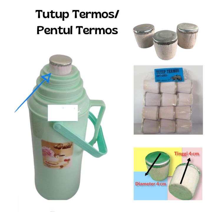 (2 Pcs) Tutup Termos Air Panas Penutup Termos Tutupan Termos Gabus ...
