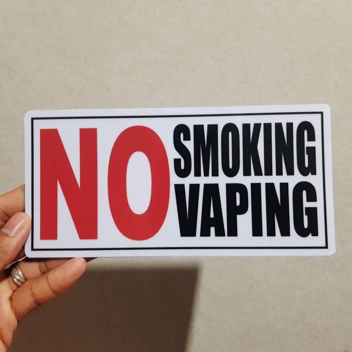 SIGN NO SMOKING NO VAPING NO HELMET NO CAP SIGNAGE PVC TYPE WATERPROOF ...