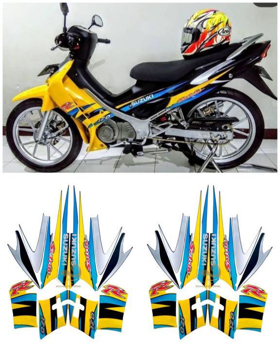 STICKER STRIPING LIS BODY MOTOR SUZUKI SATRIA 120 R HIU LSCM 2004 2005 ...