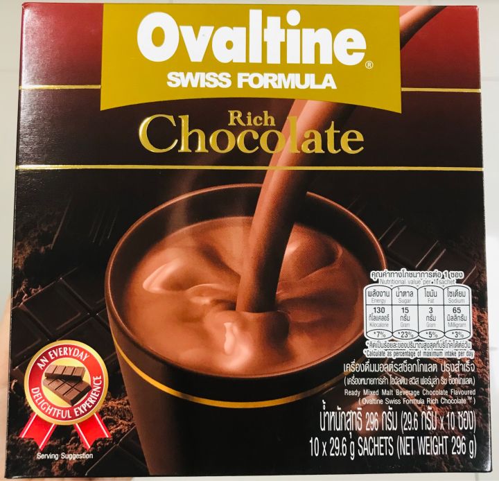 Ovaltine Swiss Formula Rich Chocolate 29.6g x 10 sachets (296g) | Lazada PH