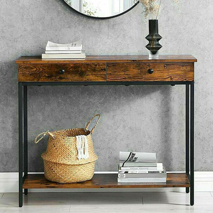 Hallway Table Solid Wood with Drawer Modern Minimalist Wall Table ...