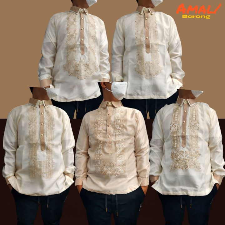 BARONG MOCHA PIPING piña organza w/lining | Lazada PH