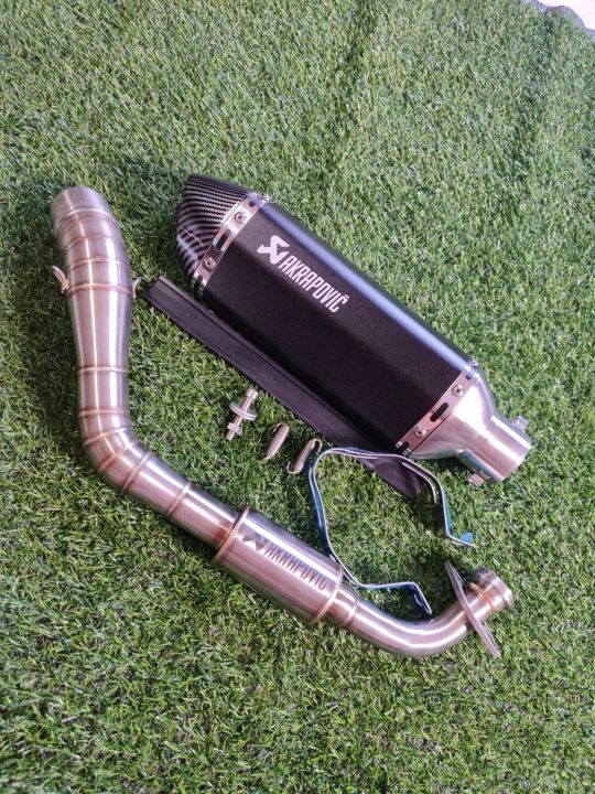 NMAX V2 AND AEROX V1 / V2 AKRAPOVIC FULL EXHAUST PIPE WITH SILENCER ...
