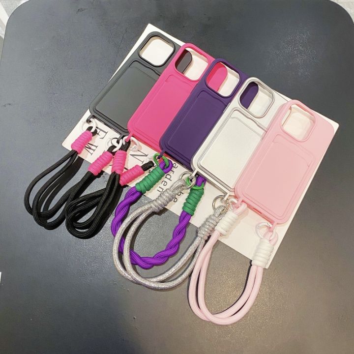 CrashStar Fashion Card Holder Soft Silicone Phone Case With Short Weave ...