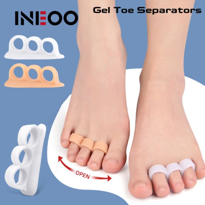 INEOO 1Pair Gel Toe Separators Toe Spacers Toe Straightener Bunions ...