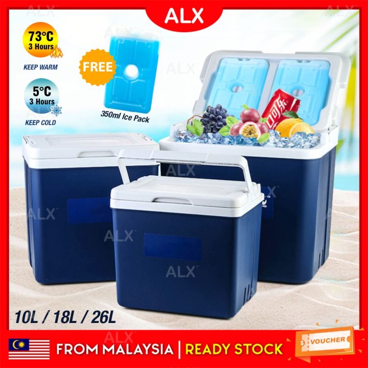 ALX 10L/16L/26L Cooler Box Kotak Penyejuk FREE Freezer Ice Pek Ais Food ...