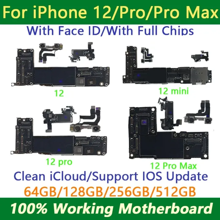 Unlocked Mainboard For iPhone12 12Pro 12Mini Motherboard For iphone 12ProMax Face ID Supprt ...