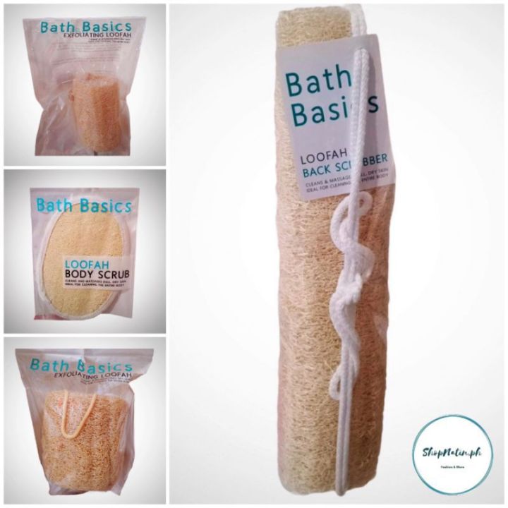 Bath Basics Loofah Soothing Body Scrub with String Luffa Exfoliating ...