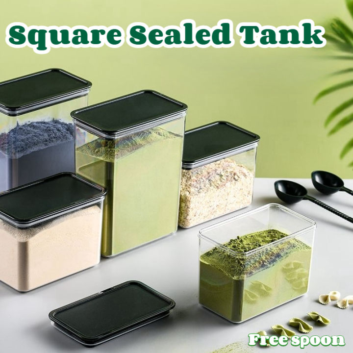 Acrylic Canister Powder Formula Dispenser Container Free Spoon Airtight ...