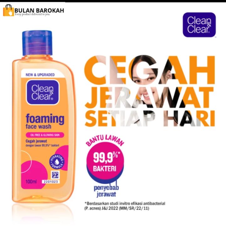 CLEAN & CLEAR Sabun Cuci Muka FOAMING FACIAL WASH 100 ml | Lazada Indonesia