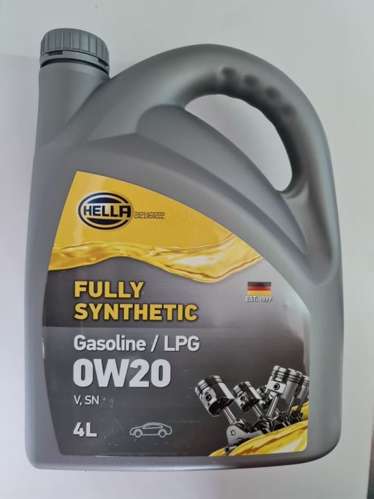 HELLA ENGINE OIL 0W20 SN FULLY SYNTHETIC 4Liters Minyak Hitam (Made In ...